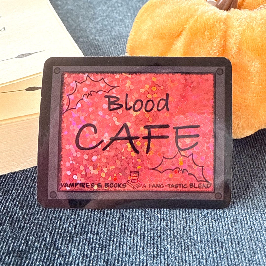 Vampire Sticker, Vamp Bat Cafe, Glitter B-grade, Reader Sticker ...
