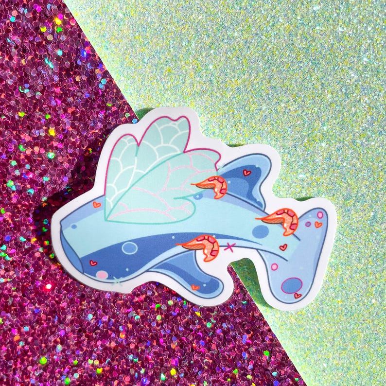 Fairy Whale Shark Vinyl Sticker Whale Sticker Water Bottle, Laptop ...