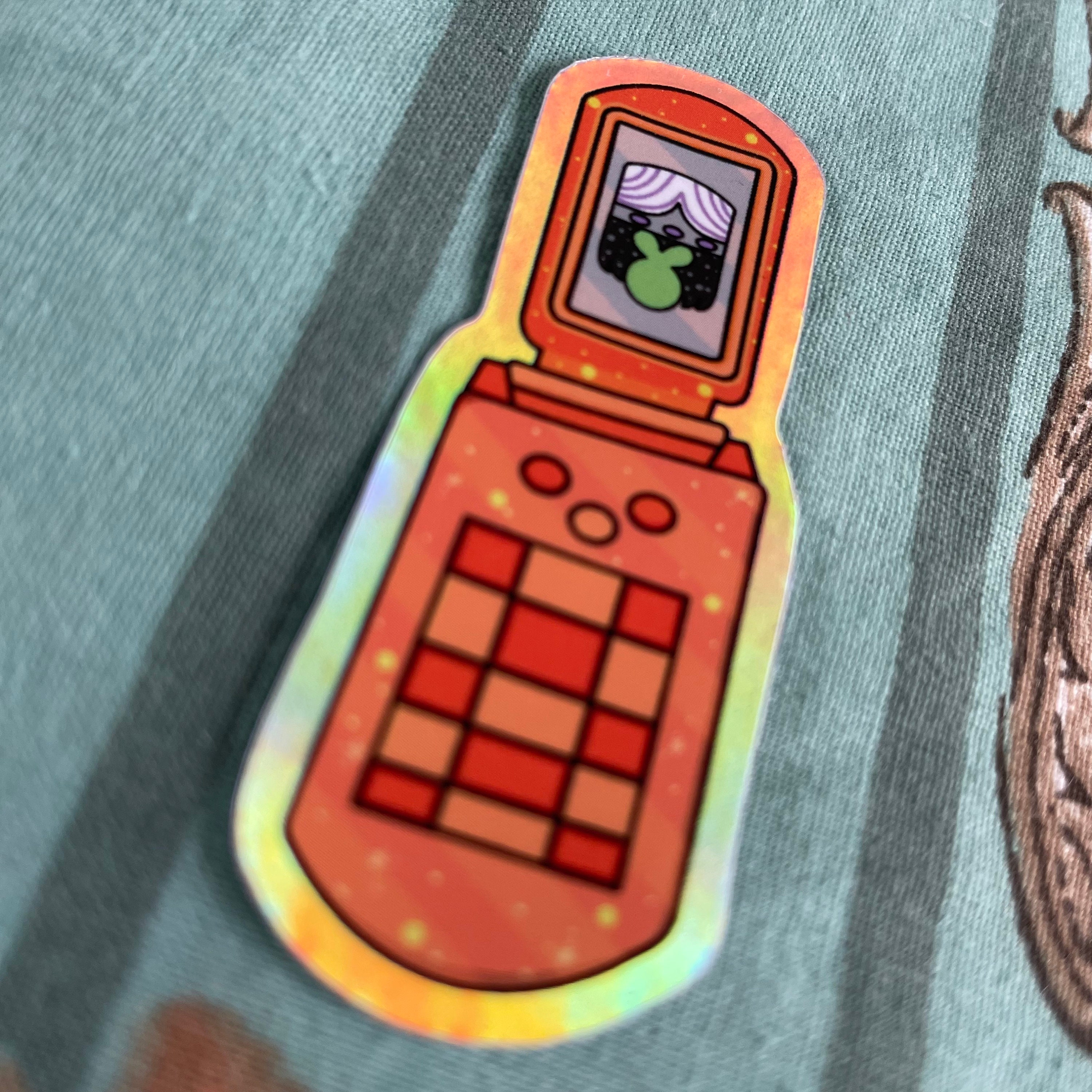 Mojo Jojo Flip Phone Powerpuff Girls Holographic Vinyl Sticker - Etsy