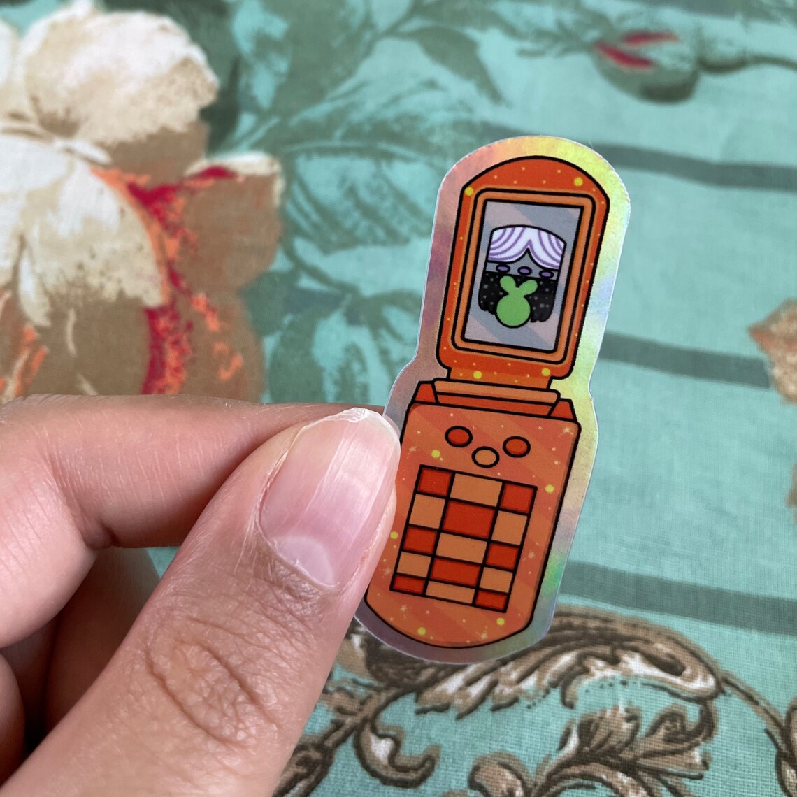 Mojo Jojo Flip Phone Powerpuff Girls Holographic Vinyl Sticker - Etsy