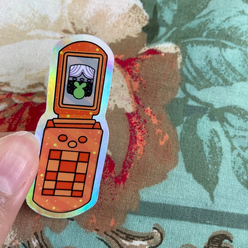 Mojo Jojo Flip Phone Powerpuff Girls Holographic Vinyl Sticker - Etsy