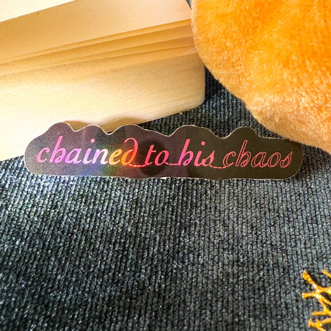 Dark Romance Sticker, Chained to His Chaos, Book Trope, Holographic ...