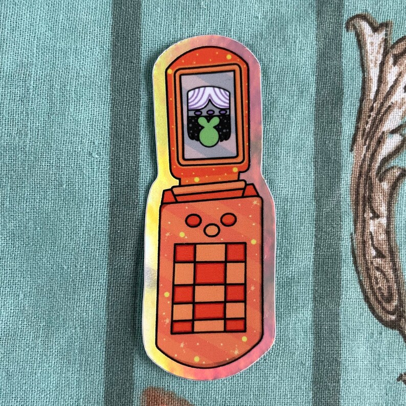 Mojo Jojo Flip Phone Powerpuff Girls Holographic Vinyl Sticker - Etsy