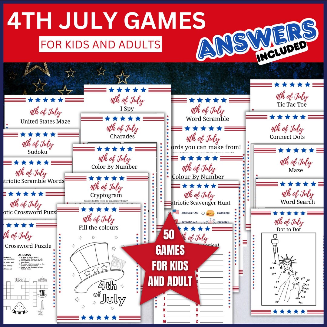 4th of July Games MEGA Bundle, Fun July 4th Party Games, Independence ...