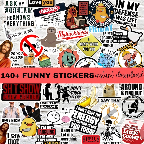 Funny Stickers - Etsy
