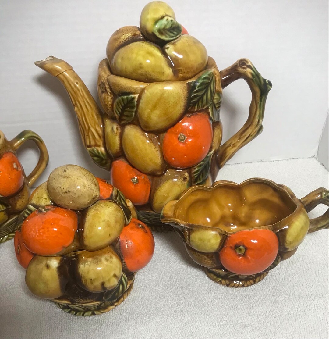 Inarco Orange Spice Tea Pot Set - Etsy