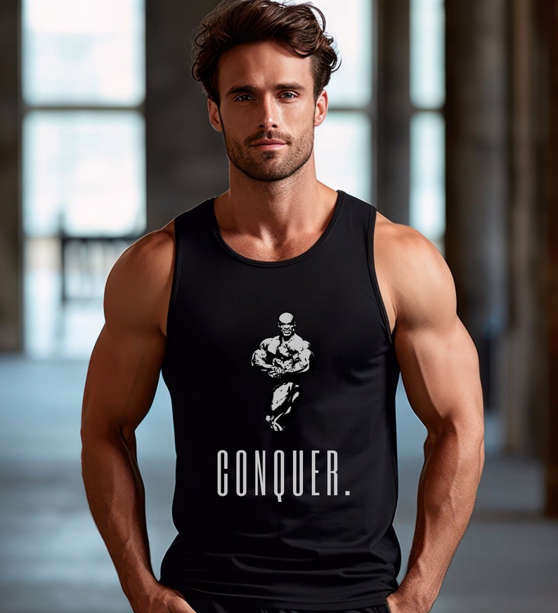 Ronnie Coleman Conquer Classic Bodybuilding T-shirt Tank Top Gym 100% ...