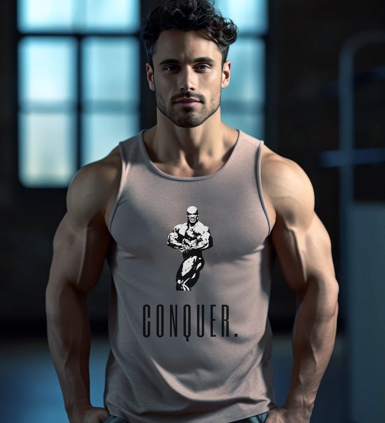 Ronnie Coleman Conquer Classic Bodybuilding T-shirt Tank Top Gym 100% ...