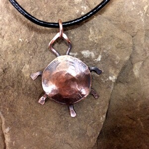 Penny Sea Turtle Copper Pendant Necklace - Etsy