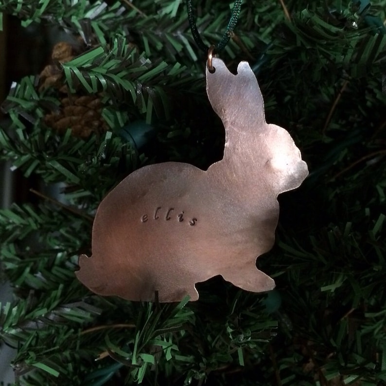 Copper Bunny Rabbit Ornament Blank or Personalized - Etsy