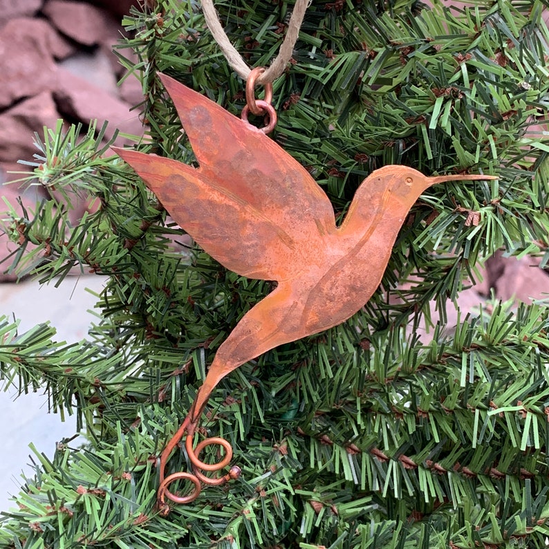 Copper Hummingbird Ornament | Etsy