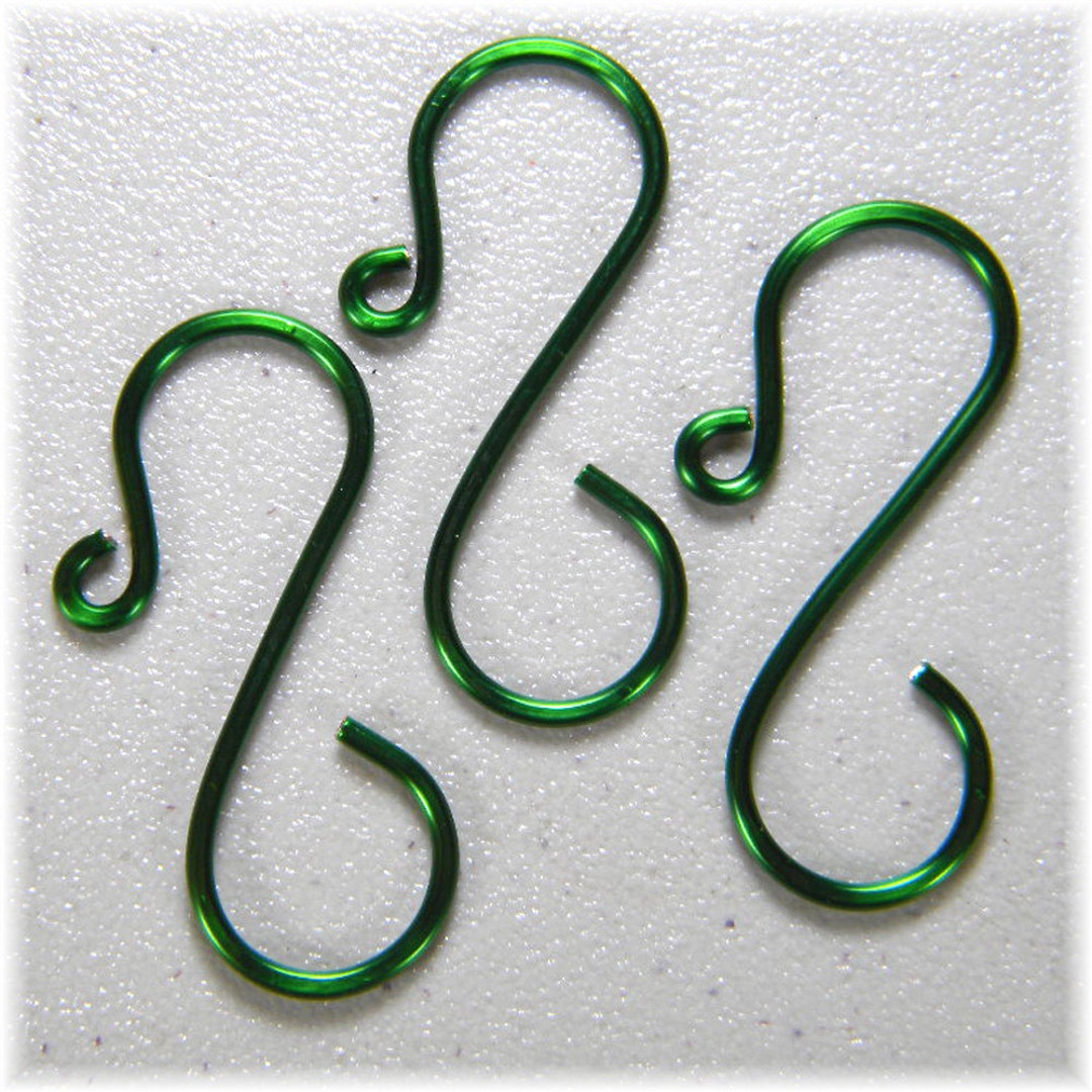 Mid-size 1 1/2 Inch Emerald Green Ornament Hooks, Set of 12 - Etsy