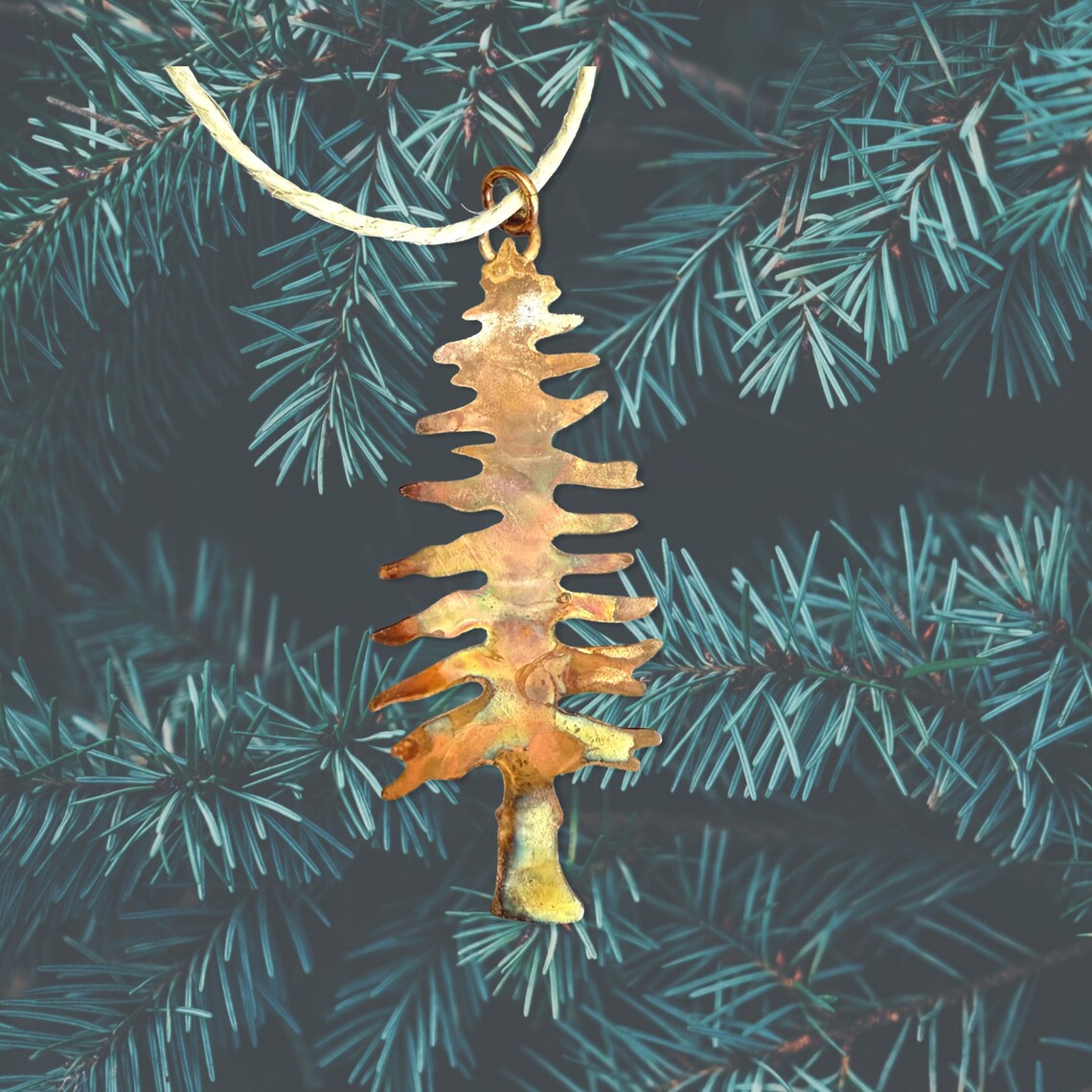 Copper Evergreen-redwood-pine Tree Ornament - Etsy