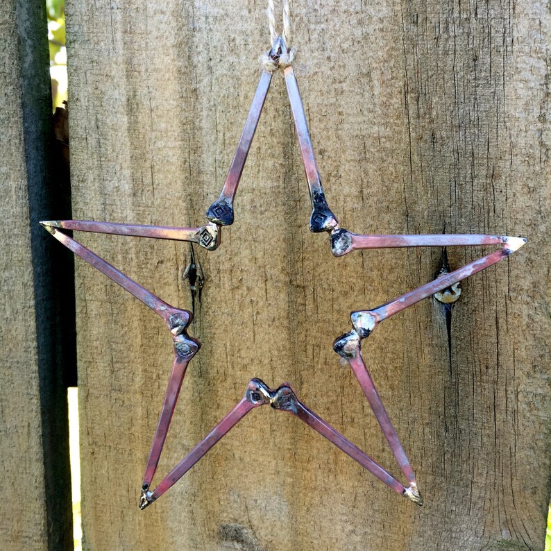Horseshoe Nail Five-Point Star Ornament | Etsy