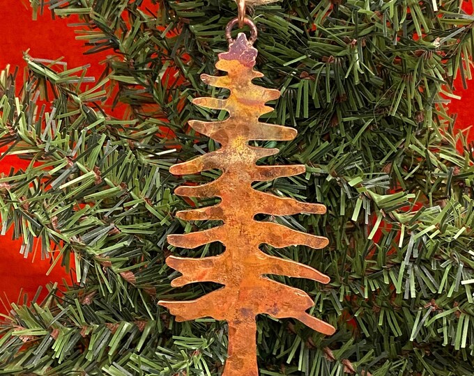 Beautiful Hand Painted Rustic Colorado Pine Tree Snow Ornament Set ...