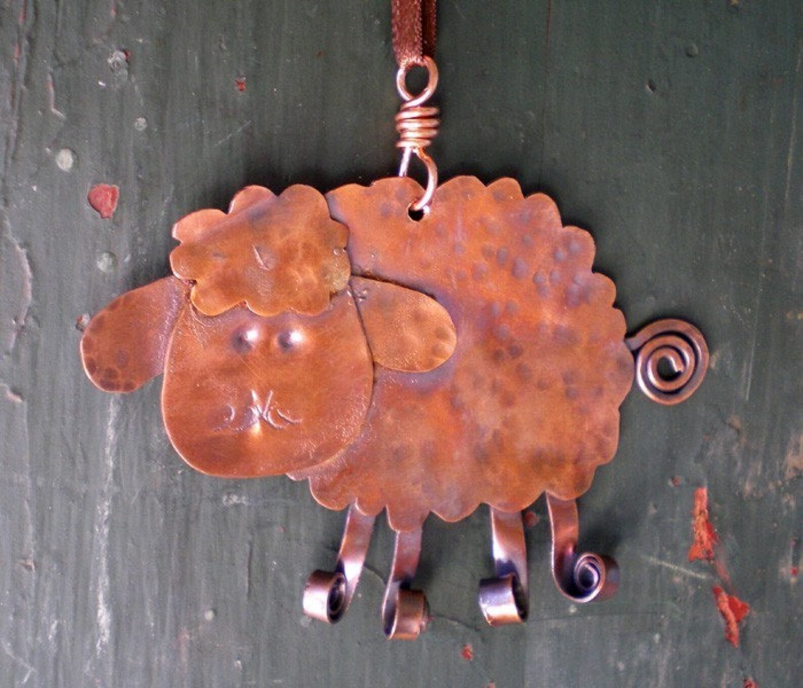 Copper Sheep Lamb Christmas Ornament | Etsy