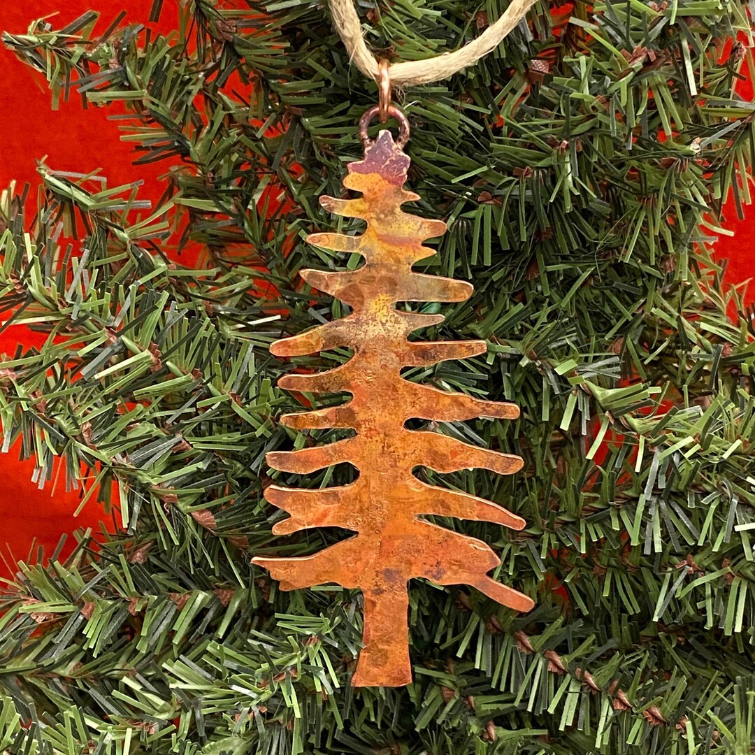 Copper Evergreen-redwood-pine Tree Ornament - Etsy