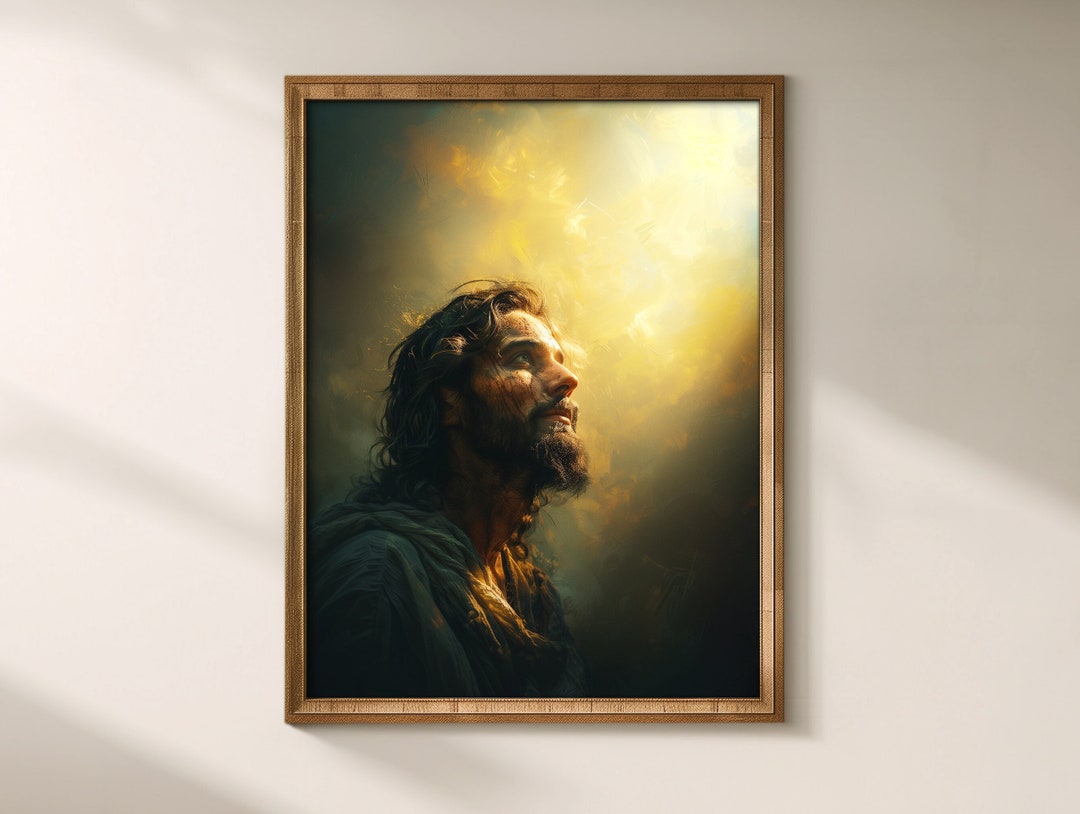 Jesus Portrait Painting Modern Christian Gift Wall Art Spiritual Home ...