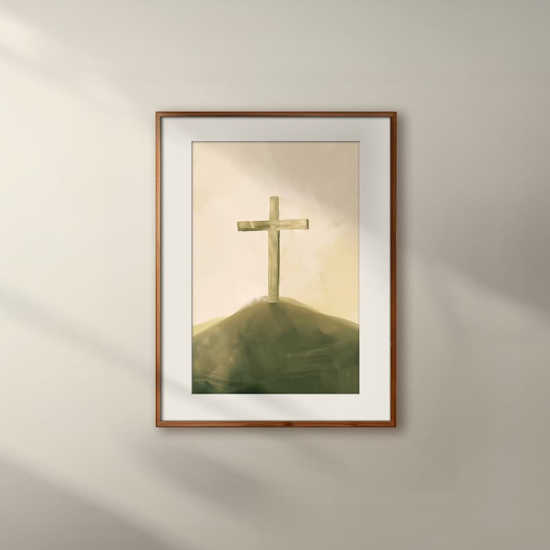 Modern Christian Wall Art Cross Minimalist Painting Church Home Decor ...