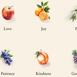 Fruits of the Spirit Printable Christian Art, Bible Verse Scripture ...