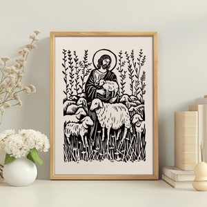 Parable of the Lost Sheep Christian Wall Art Unframed Print Good ...