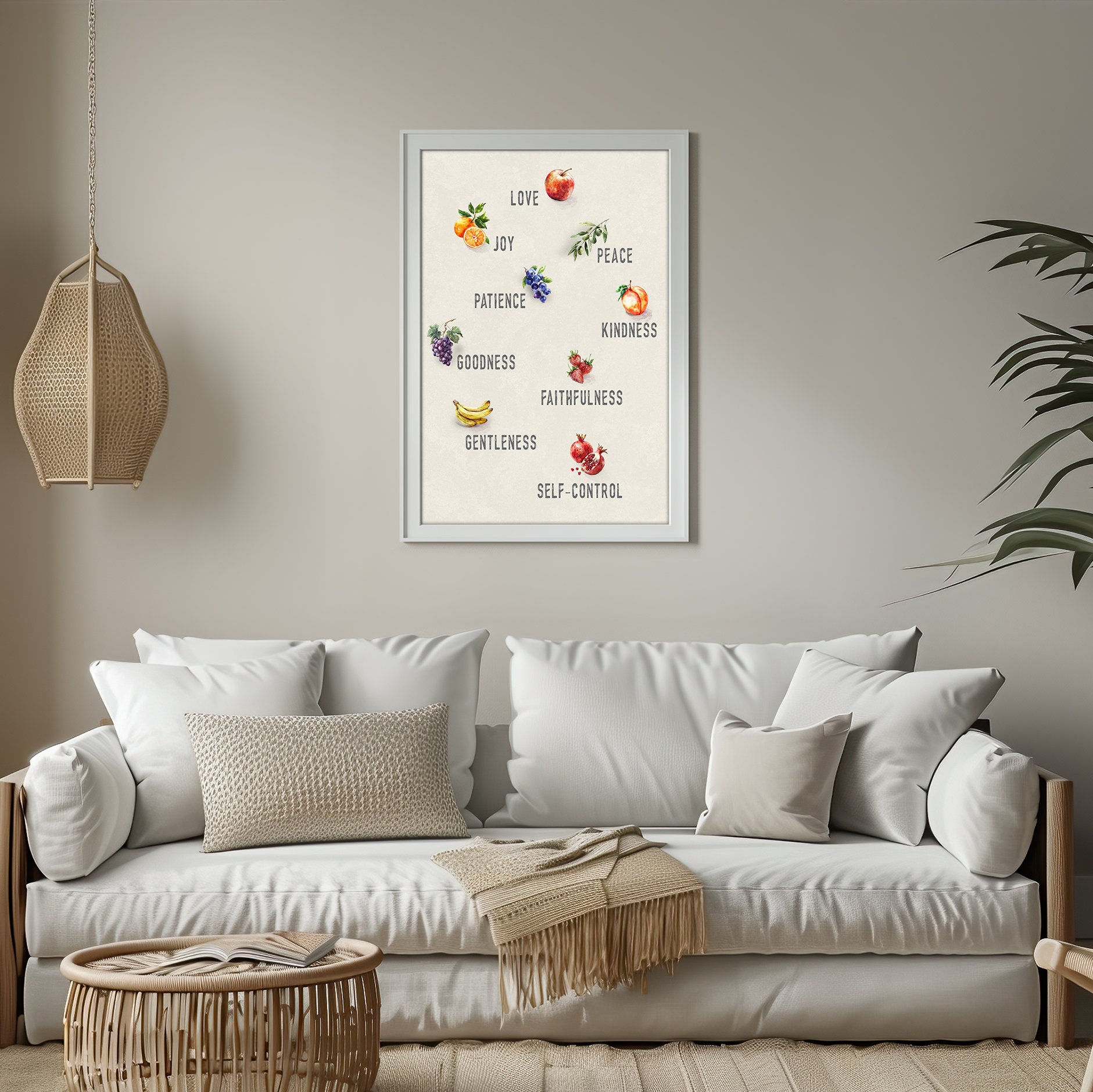 Fruits of the Spirit Printable Christian Art, Bible Verse Scripture ...