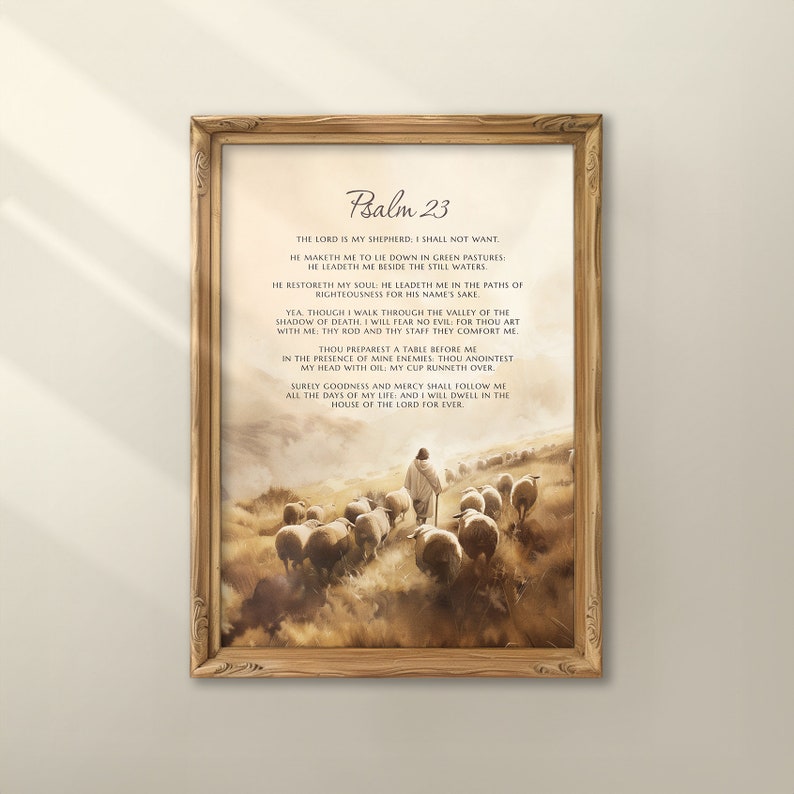 Christian Wall Art Set, Good Shepherd, Psalm 23 (digital Download) - Etsy