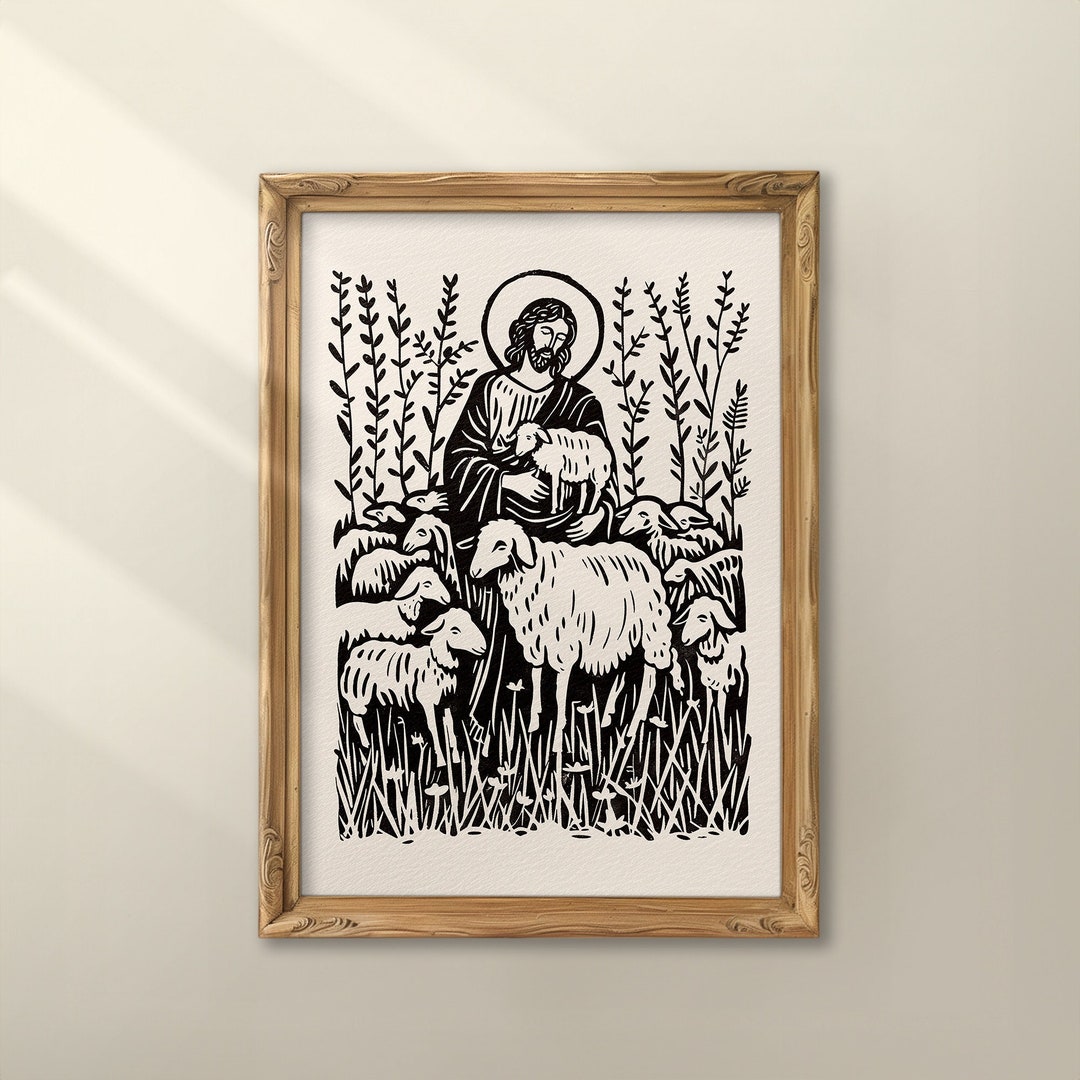 Parable of the Lost Sheep Christian Wall Art Unframed Print Good ...