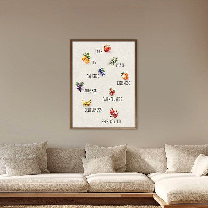 Fruits of the Spirit Printable Christian Art, Bible Verse Scripture ...