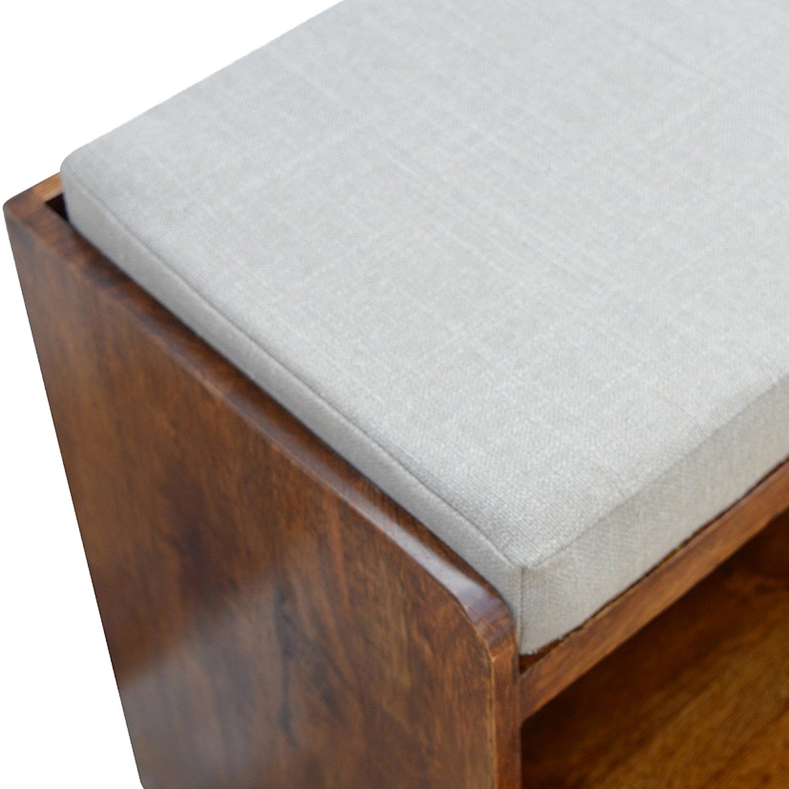 Mud Linen Pull Out Shoe Bench, Modern Solid Mango Wood Storage Bench ...