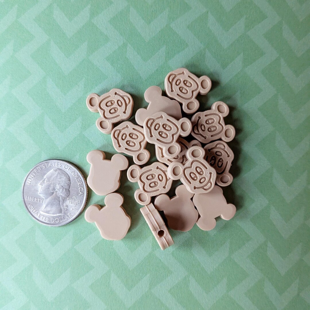 Mouse Waffle Beads - 16mm - Set of 15 - Etsy