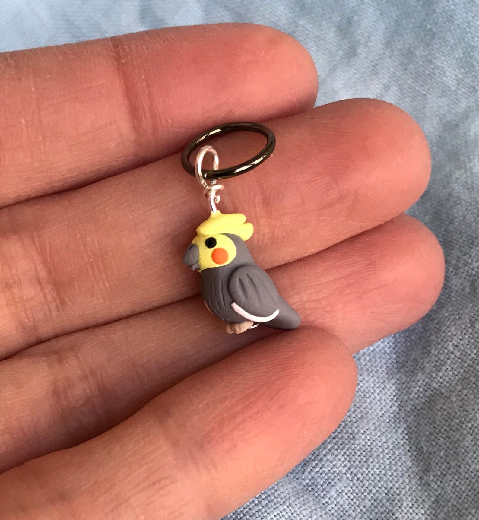 Cockatiel Stitch Markers Flock of 4 Miniature Polymer Clay Sculpted ...