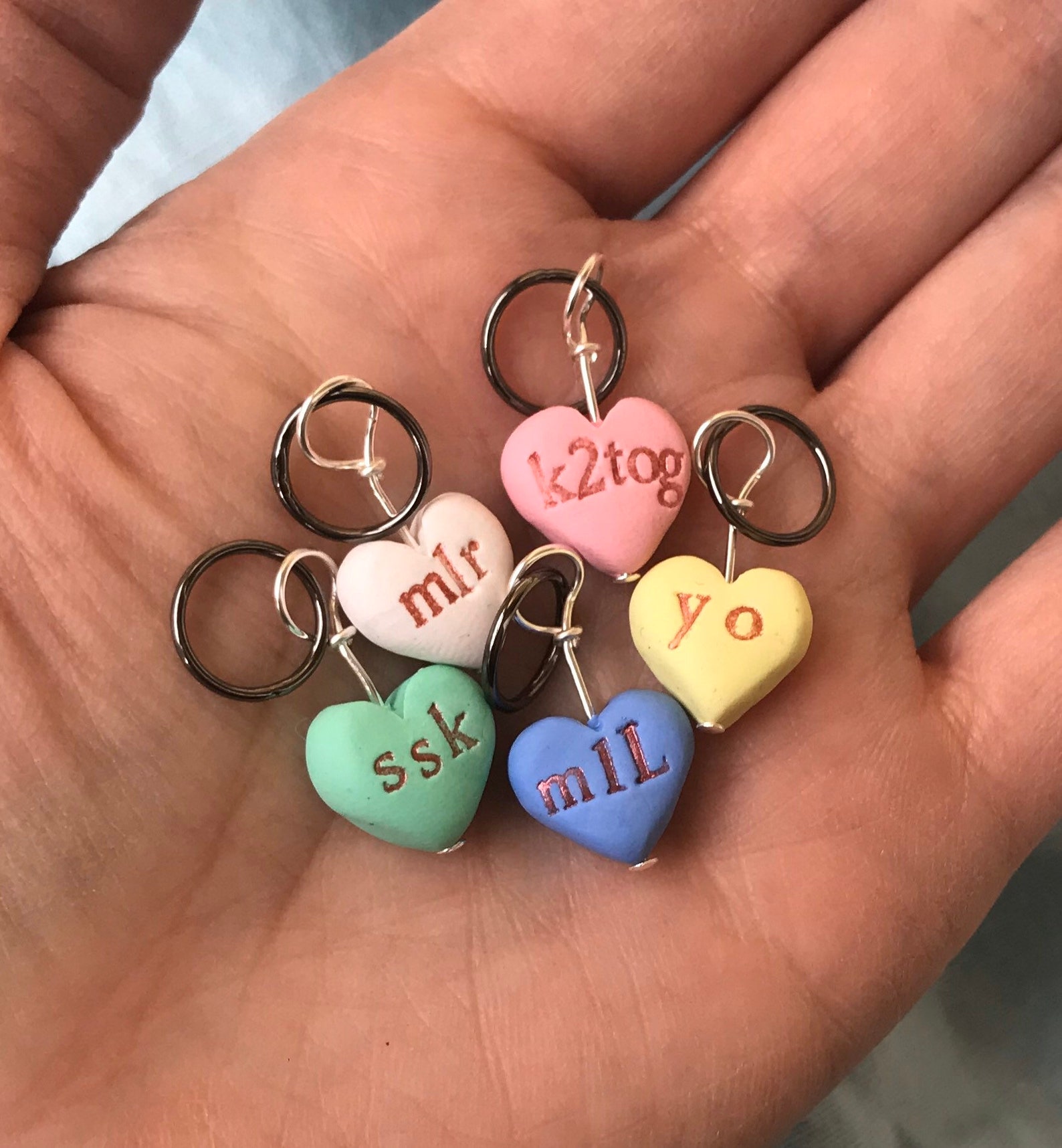 Valentine Heart Stitch Markers (set of 5) - Etsy