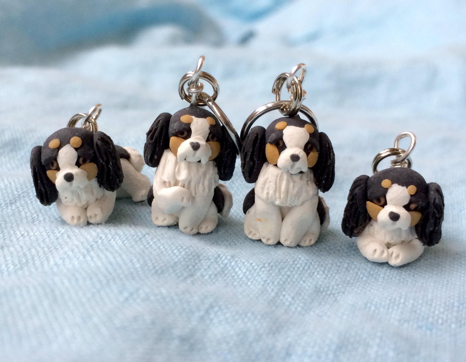 Miniature Clay Cavalier King Charles Spaniel Sculpted Stitch Markers ...