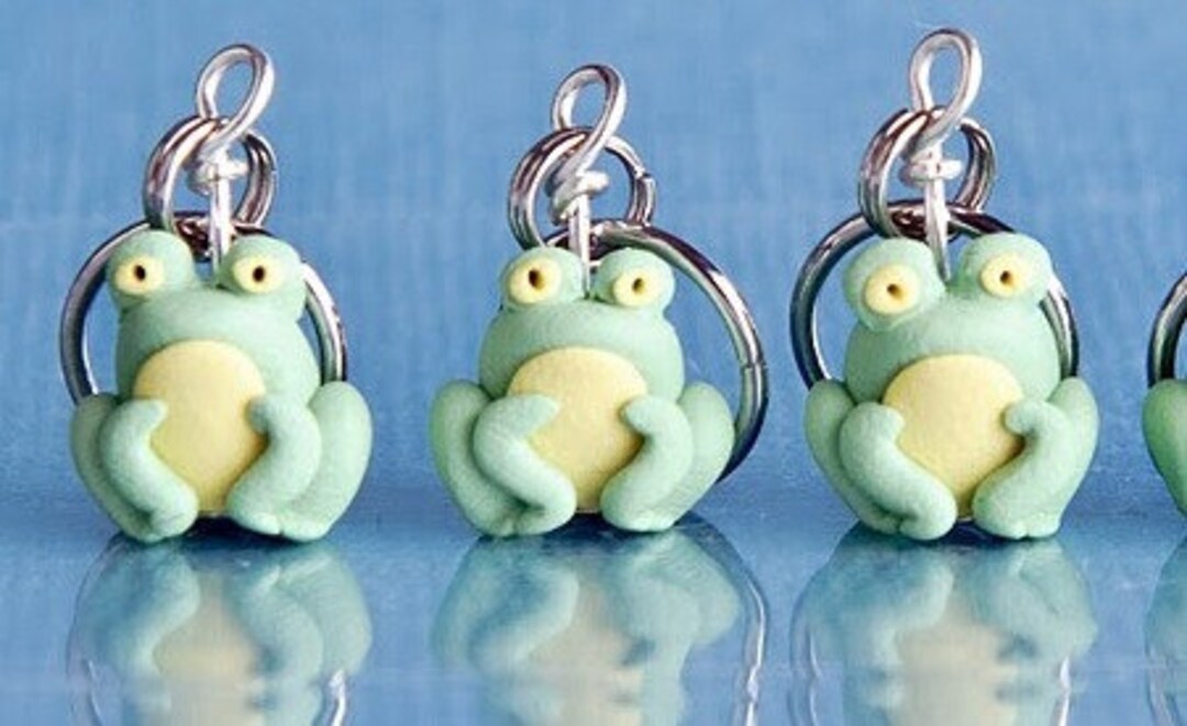 Frog Stitch Markers Miniature Polymer Clay Amphibian Charms Knit ...
