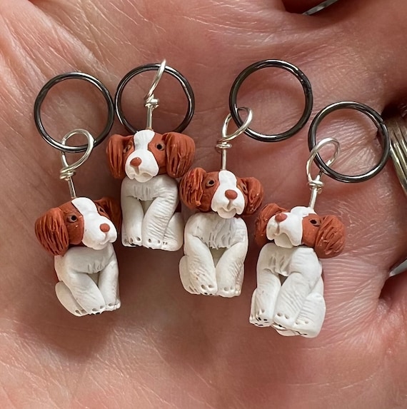 Brittany Spaniel Polymer Clay Dog Stitch Markers Set of 4 - Etsy