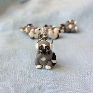 Lemur Polymer Clay Stitch Markers (group of 4 Miniature Sculpted ...