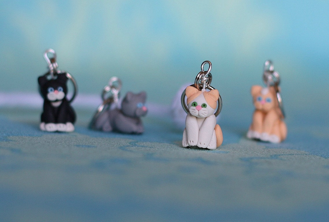 Colorful Cat Stitch Markers set of 4 - Etsy