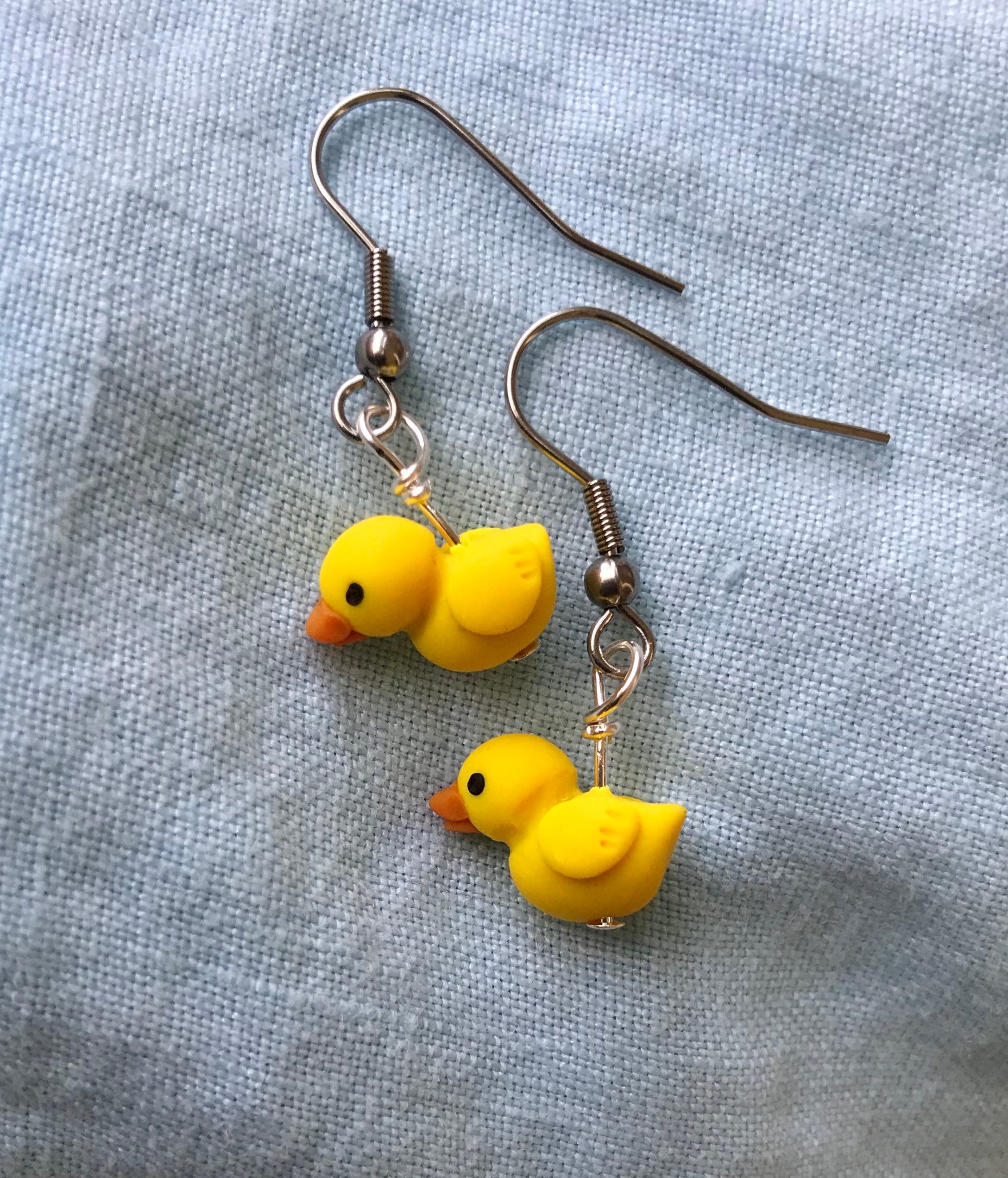 Rubber Ducky Polymer Clay Sculpted Earrings Stainless Steel - Etsy