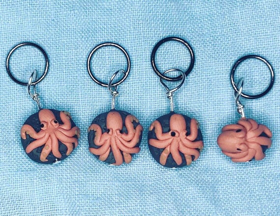 Octopus Stitch Markers Set of 4 - Etsy