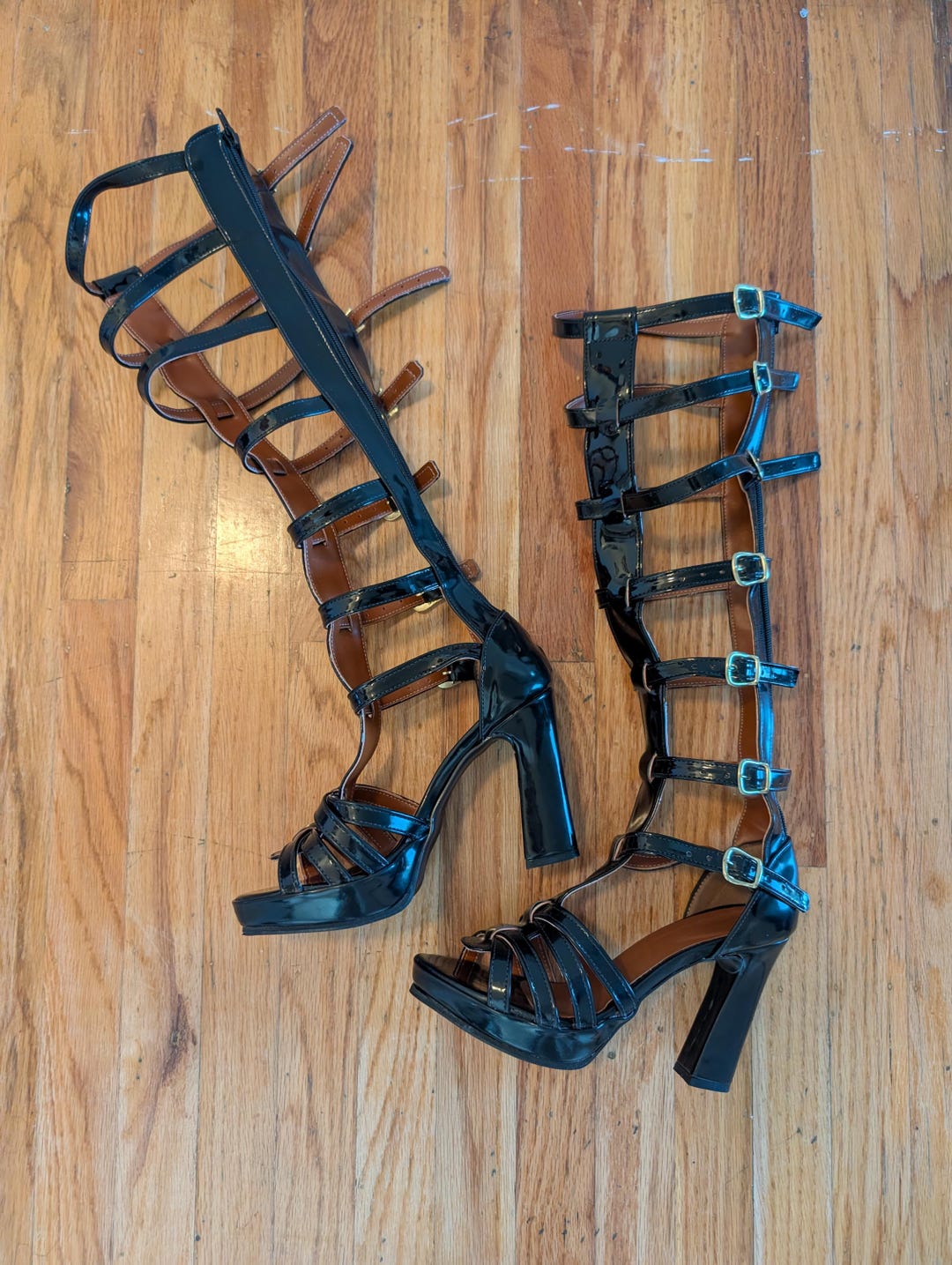 Long Black Gladiator Samba Heels (BRA 36) US Size Between 6.5/7.5 - Etsy