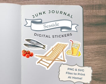 Printable April Stickers for Junk Journaling, Digital PNG & SVG Spring ...