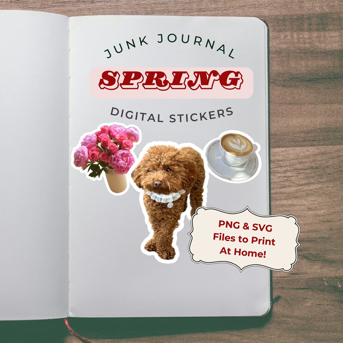 Printable Spring Stickers for Junk Journaling, Digital PNG & SVG Photo ...