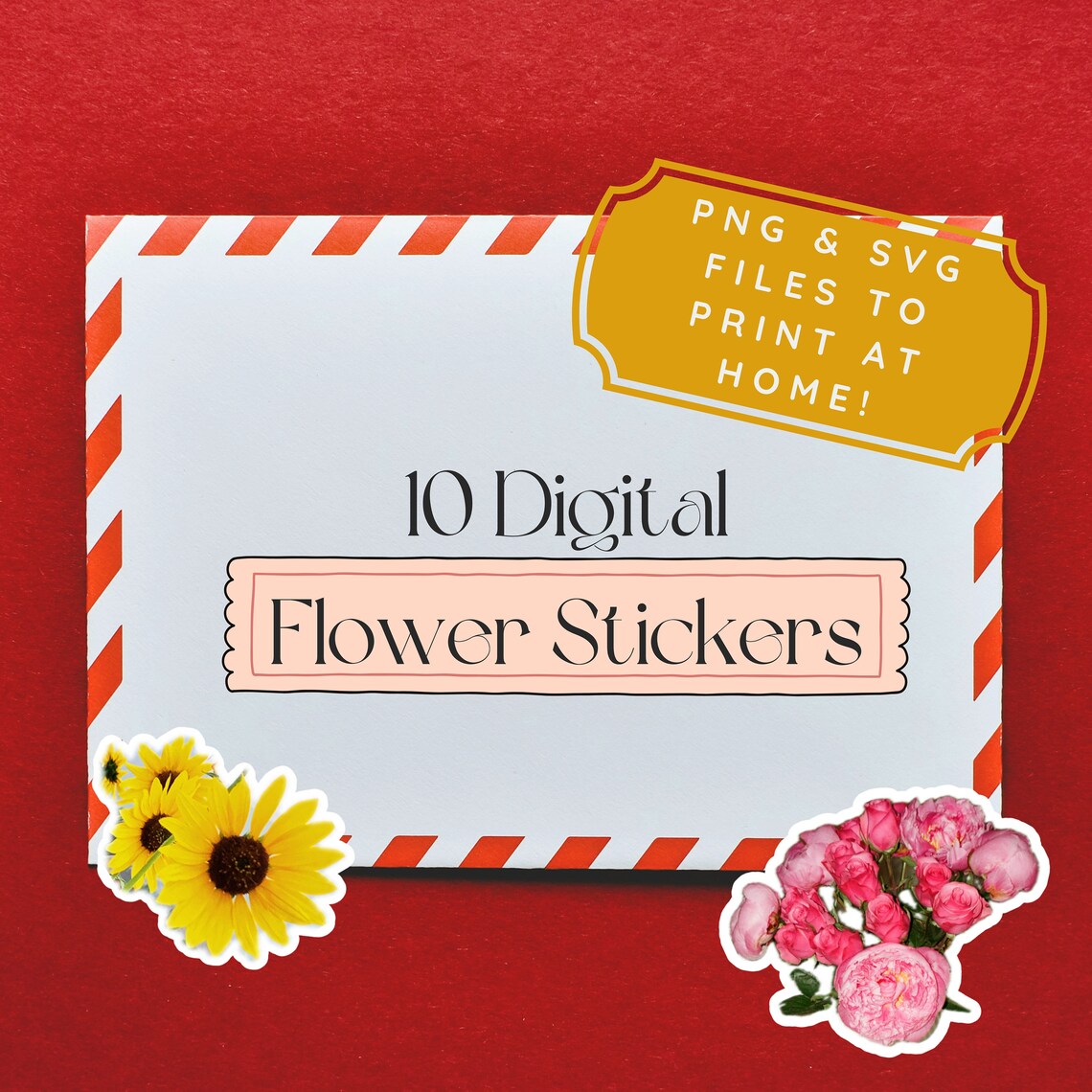 Printable Flower Stickers for Junk Journaling, Digital PNG & SVG Photo ...
