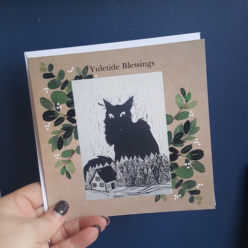 Yule Cat Christmas Card - Etsy