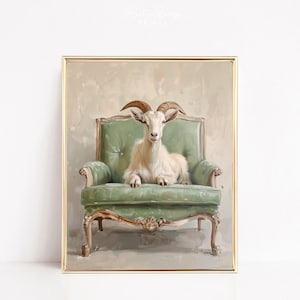 Goat on Sofa Print: Rustic Animal Wall Art (digital Download) - Etsy