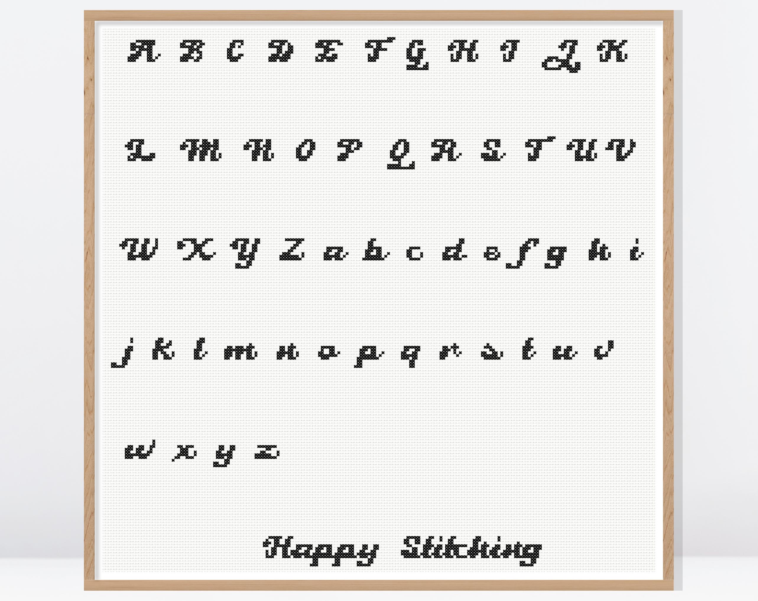 Old School Cross Stitch Alphabets • Script Cross Stitch Fonts • Cross ...