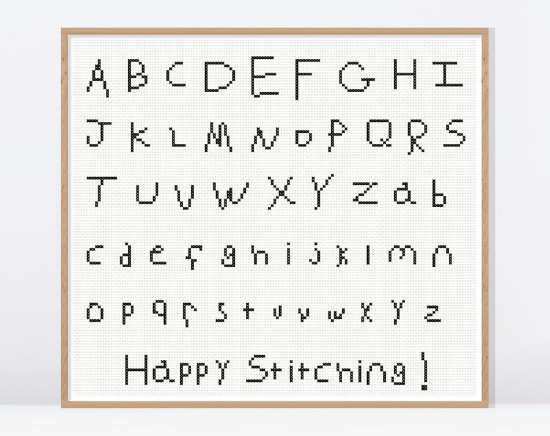 Handwritten Cross Stitch Alphabets • Script Cross Stitch Fonts • Cross ...