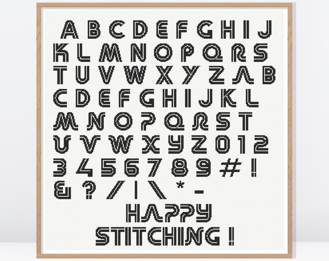 Techno Cross Stitch Alphabets • Script Cross Stitch Fonts • Cross ...
