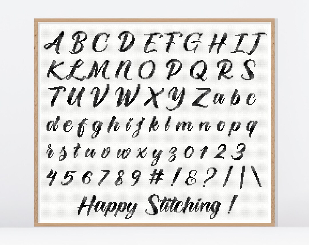 Script Cross Stitch Alphabets • Script Cross Stitch Fonts • Cross ...